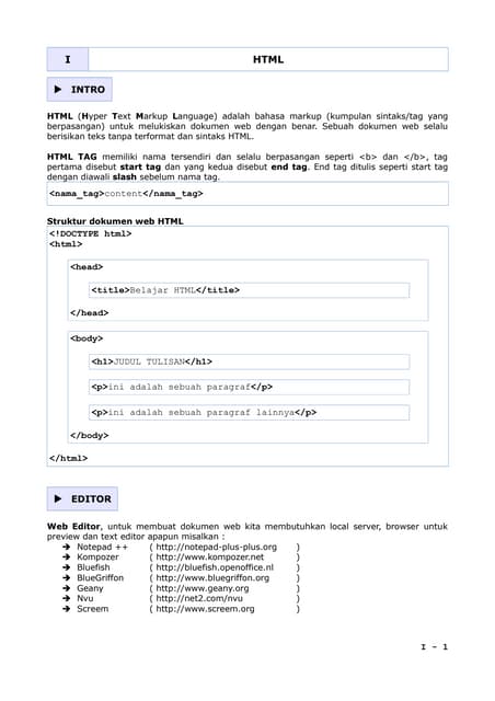 Presentasi konsep dasar html | PPTX