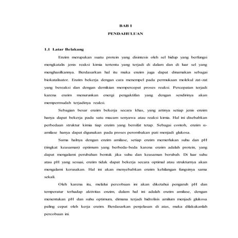 Laporan Biokimia ITP UNS SMT3 Enzim | DOC