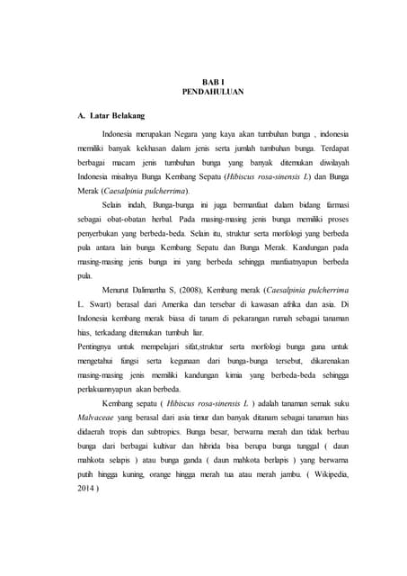 Laporan praktikum 7 rumus bunga dan diagram bunga (morfologi tumbuhan) | DOCX