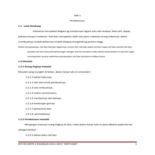 BAB I - IV (PEMBUATANN ROTI BAN) 9B | DOC