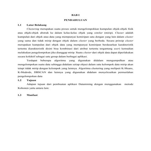 Bab i1 kohonen (recovered) | PDF