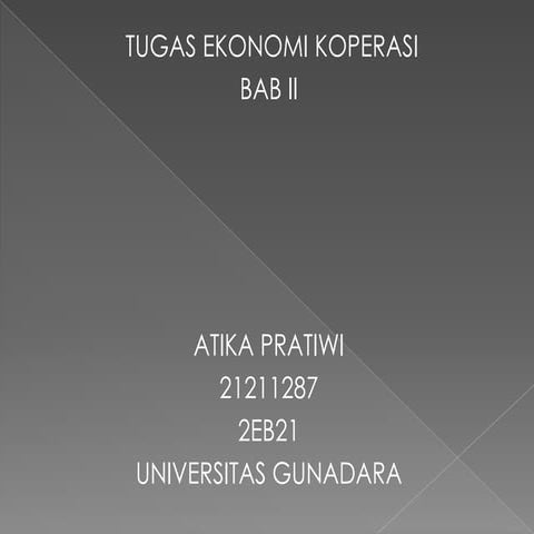 Ekonomi Koperasi Bab 2 | PPTX