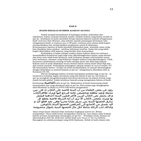 Hadis Sebagai sumber Ajaran islam | DOC