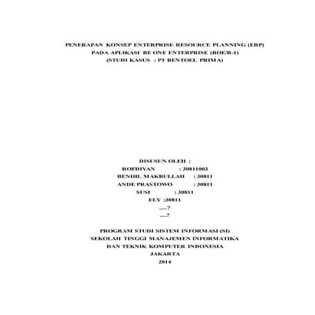 ERP PT SINAR SOSRO | PDF