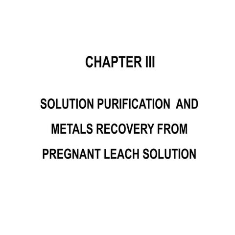 Solution Purification and Metal Recovery | PDF