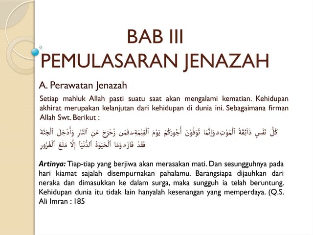 Slide kursus pengurusan jenazah | PPTX