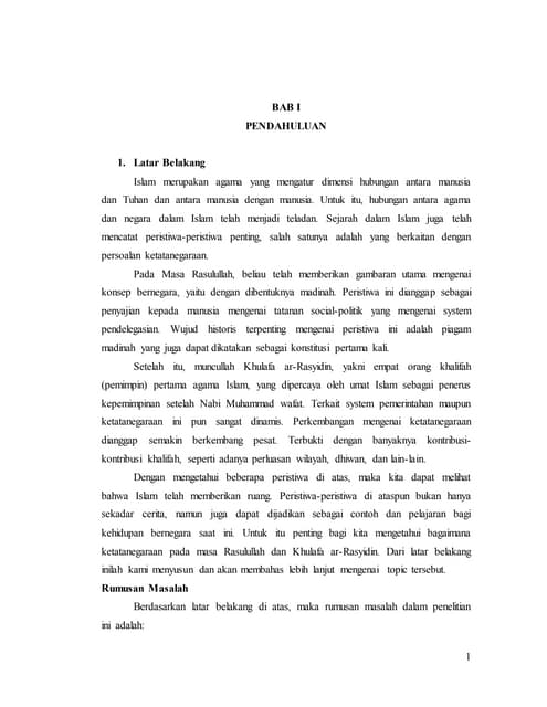 struktur pemerintahan kerajaan islam pada zaman nabi muhammad saw | PPTX