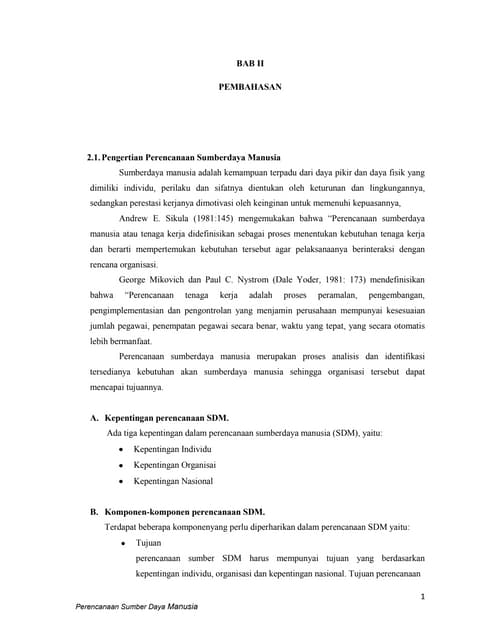 Bab 3 perencanaan kebutuhan sdm | PDF