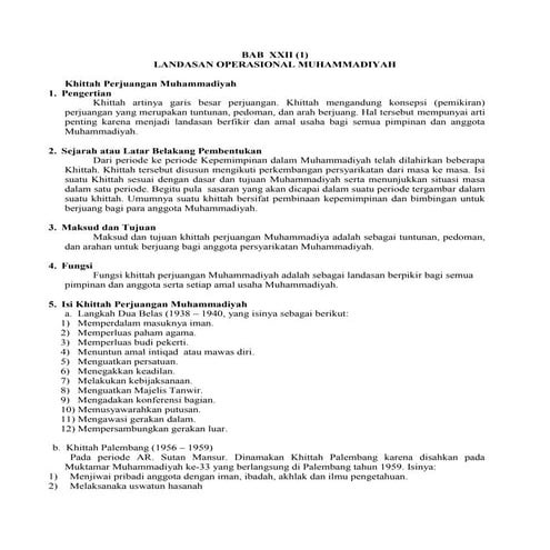 Bab khittah muhammadiyah | DOCX