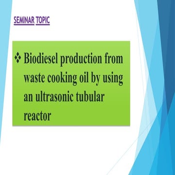 Biodiesel production from waste cooking oil by using an ultrasonic ...
