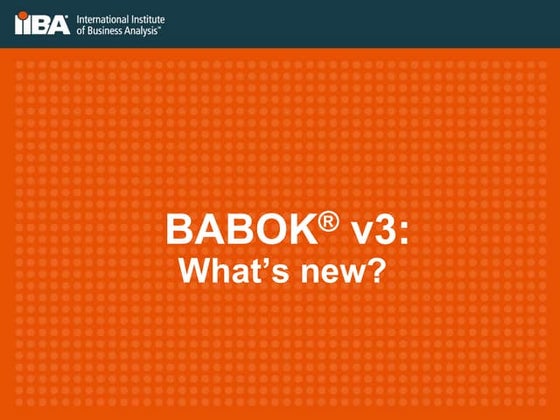 BABOK - Tasks, Input and Outputs | PPT