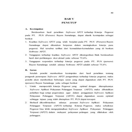 Laporan LKP di PLN Bab V | DOCX