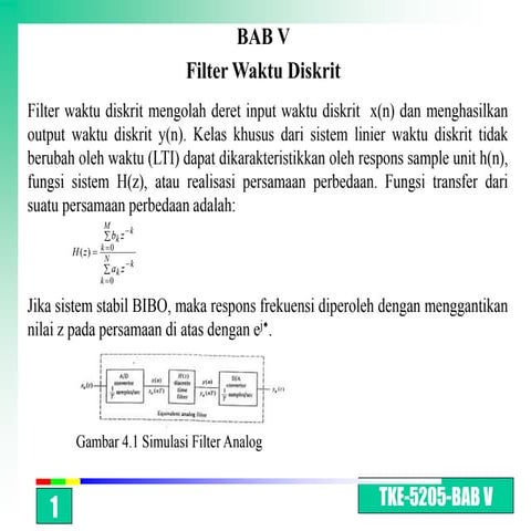 Bab v discrete time filter | PPSX