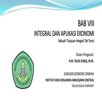Bab viii integral tak tentu | PPT