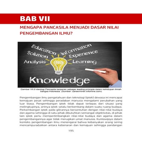 Bab vii pancasila menjadi dasar nilai pengembangan ilmu | PDF