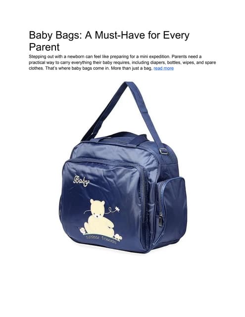 Diaper Bags Explained_ Styles, Features & Benefits.docx
