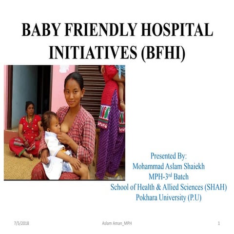 Presentation on Baby friendly hospital initiative | PPTX