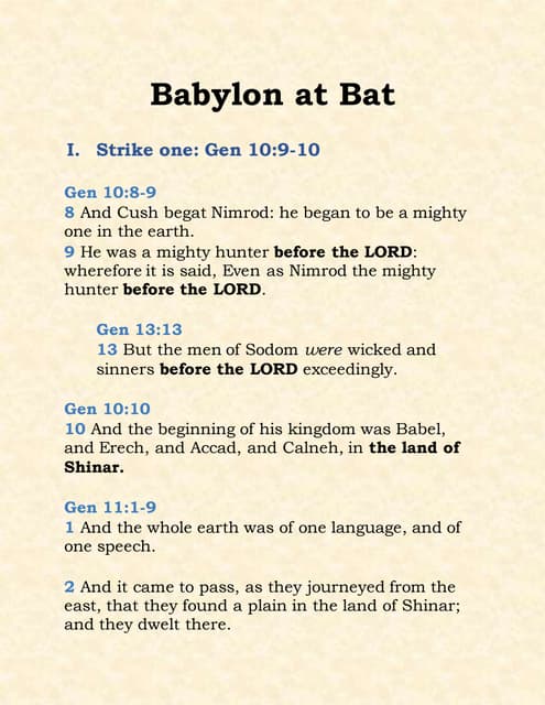 Tower of Babel (Genesis 11:1-9) Bible Study | PDF