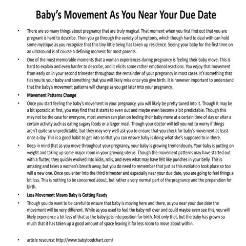 Fetal movement chart | PDF