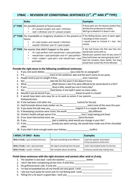 Eso 3 conditional sentences | PDF