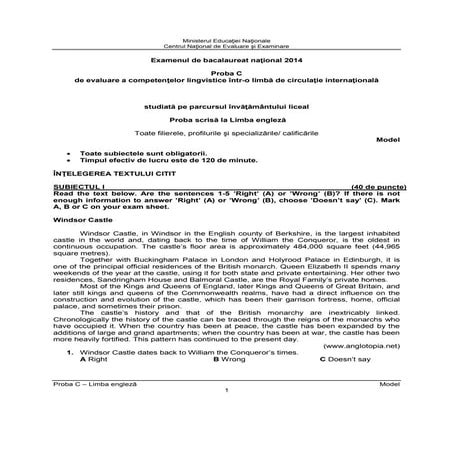 Bac2014 limba engleza_scris_model_subiect | PDF