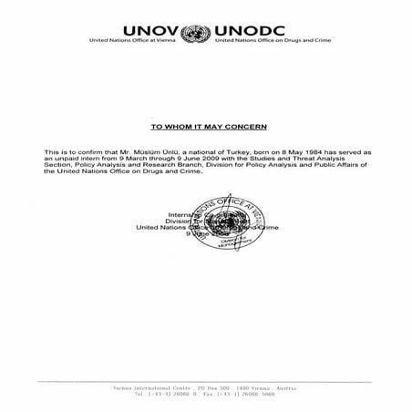 United Nations Internship Certificate.PDF | Undergraduate Education ...