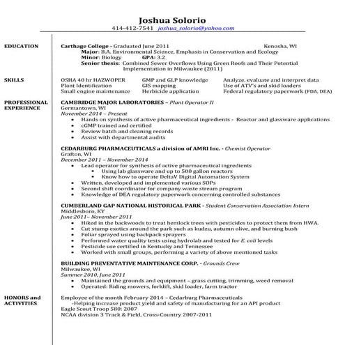 Huffman Updated Resume 2017 | PDF