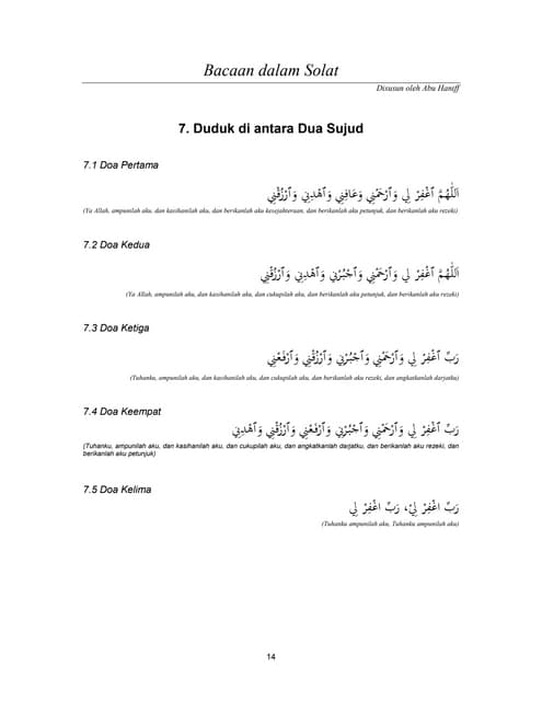 Bacaan Dalam Solat - 11. Salam | PDF