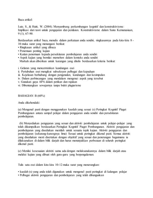 Contoh penulisan reflektif | PDF