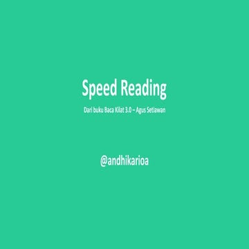 Speed Reading - Andhika | PPT