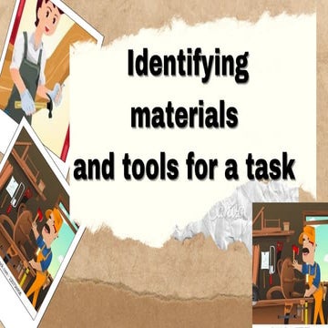 identifying materials and tools for a task | PDF
