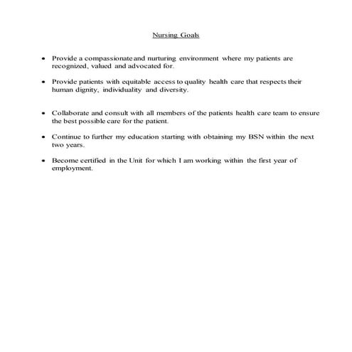 Nursing Goals | DOCX