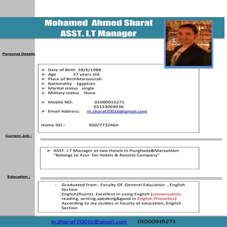 Mohamed sharaf C.V (2) | PDF
