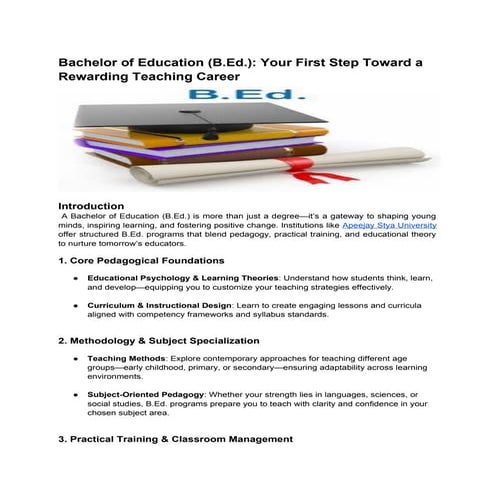Bachelor of Education (B.Ed.)_ Your First Step Toward a Rewarding ...