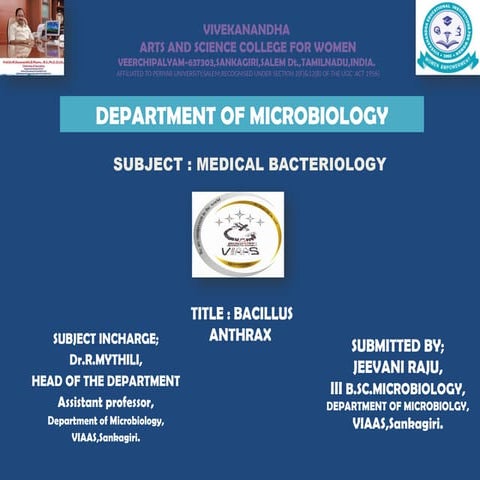 BACILLUS ANTHRAX A overview of SlideShare | PPT