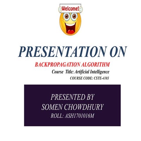 Backpropagationmachinelearningalgorithmpptx