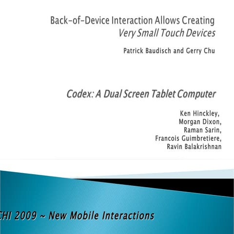 Back Of Device Interaction Allows Creating | PPT