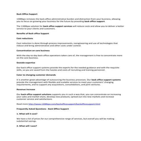 Back office | DOCX