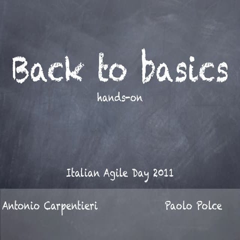 Back to Basics Hands-on | PPT