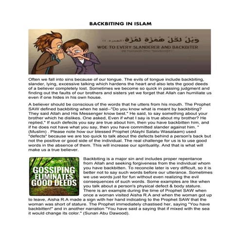 Backbiting in islam | PDF