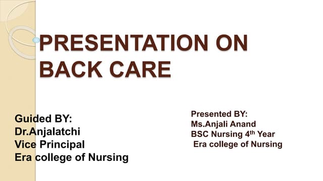 Back care procedure | PPTX