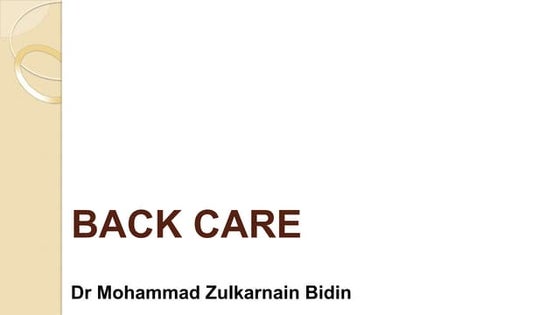 Back care in nursing | PPTX