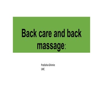 Back care and back massage. powerpoint presentation | PPTX