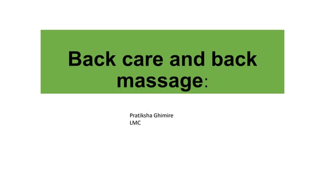 Back care procedure | PPTX
