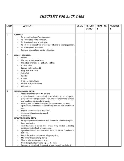 Back care in nursing | PPTX