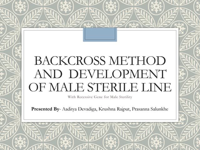 Backcross Breeding Method | PPTX