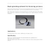 Back grinding wheels for thinning process