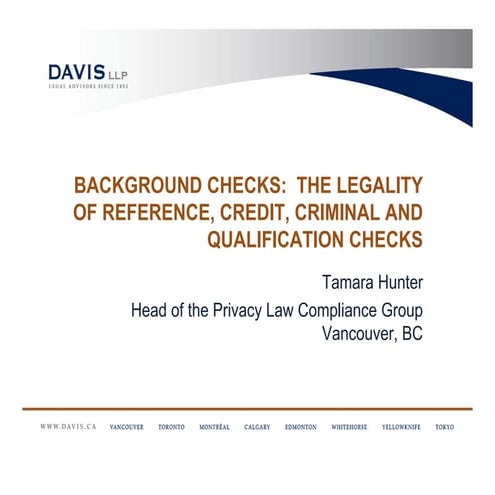 Background Checks: The Legality of Reference, Credit, Criminal and ...