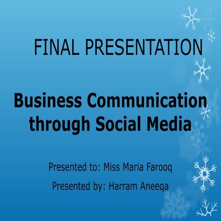 Social Media for Business Communication | PPTX