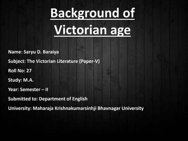 The Victorian Age | PPTX